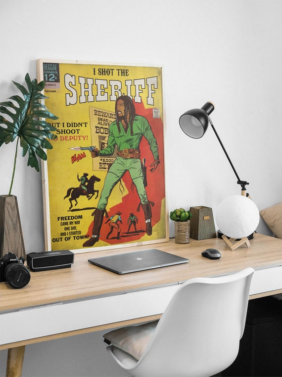 Bob Marley Inspired Vintage Pulp Comic Book Cover I Shot the - Etsy