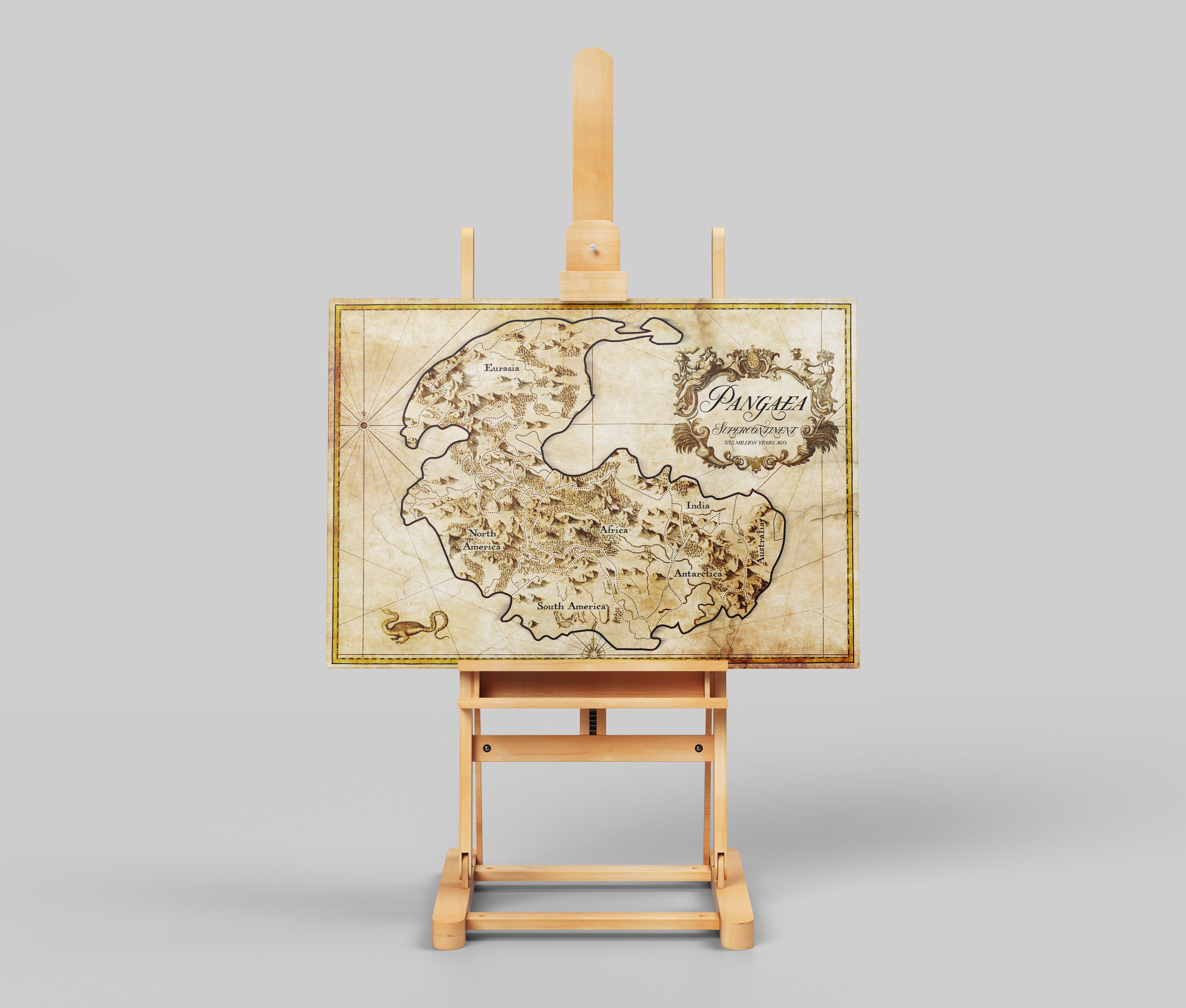 Vintage Style Map of Pangaea A4 A3 A2 A1 Art Print | Etsy