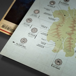 Lost Inspired Dharma Station Locations Island Map TV Prop Replica A4 A3 ...