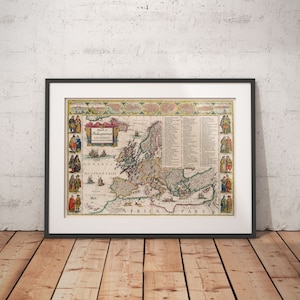 William Shakespeare Map Play Locations A Vintage Style Map With ...