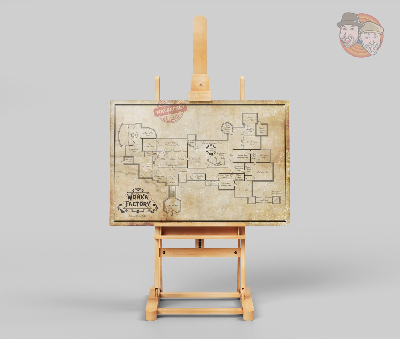 Willy Wonka Inspired Chocolate Factory Blueprint A4 A3 A2 A1 Art Print ...