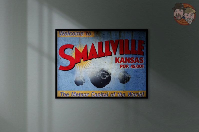 Smallville Kansas Art Print - Meteor Capital Town Sign - Etsy