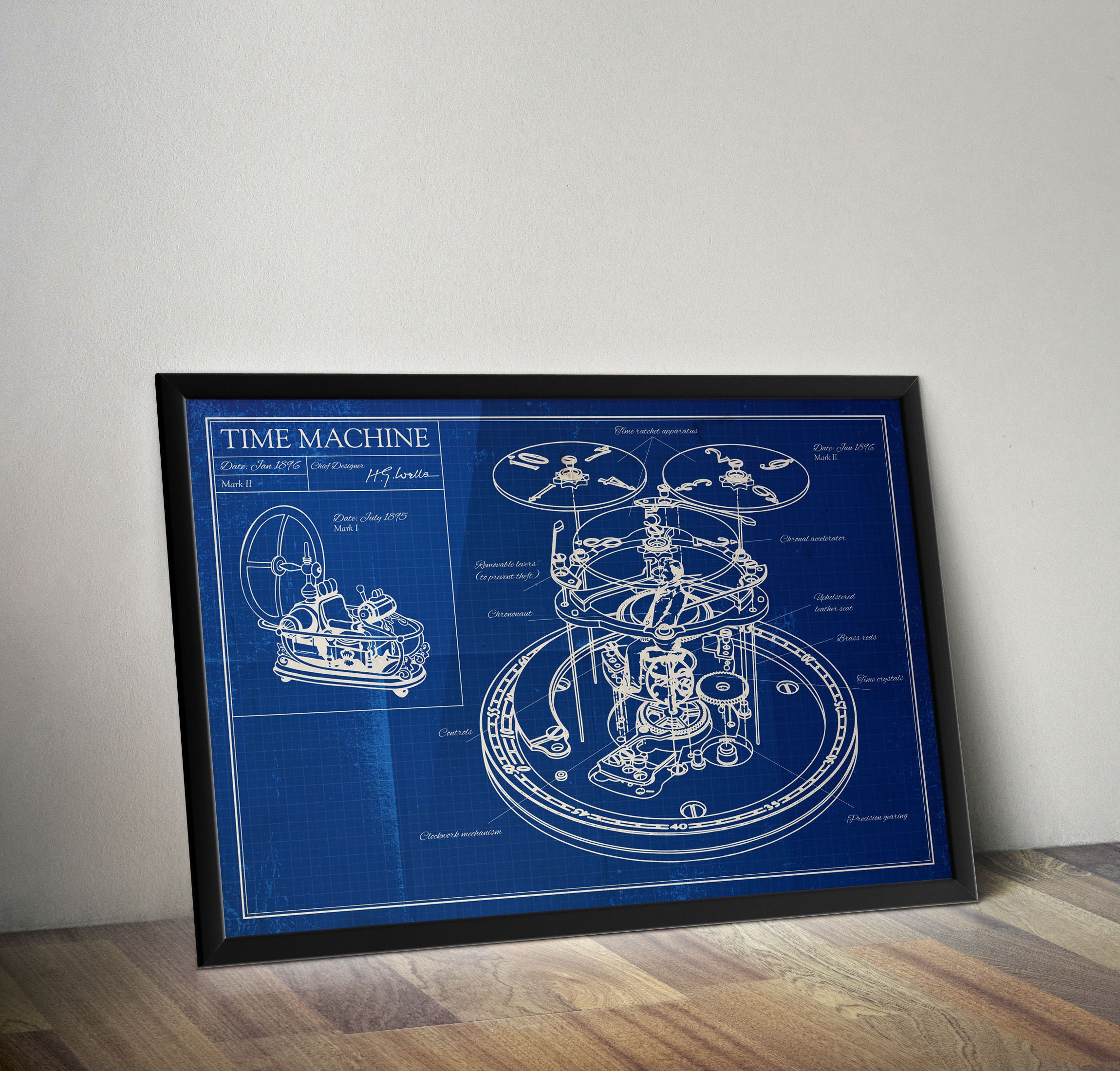 HG Wells Time Machine Blueprint A4 A3 A2 A1 A0 Art Print | Etsy
