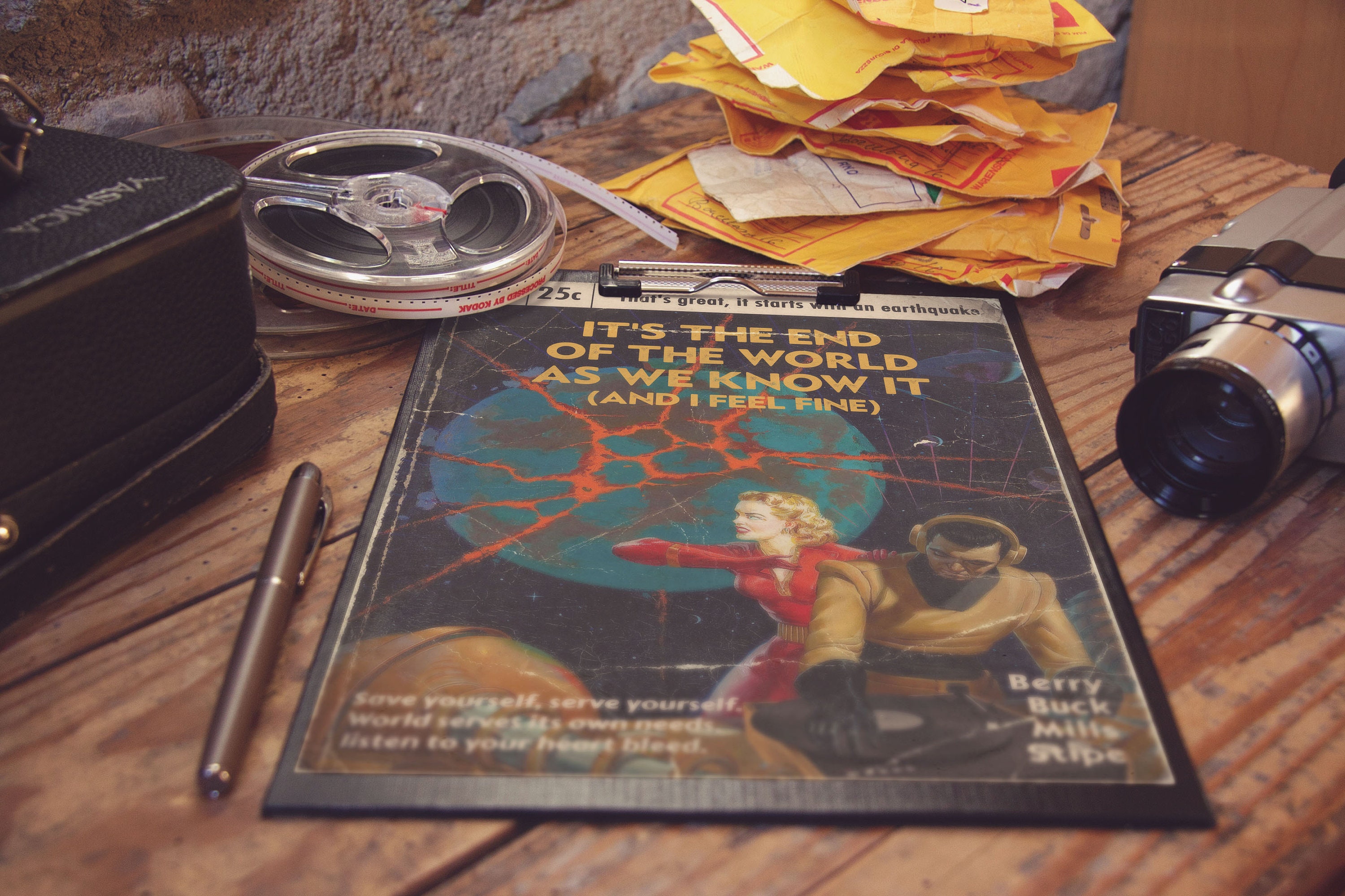 REM Inspired Vintage Pulp Book Cover It's the End of the - Etsy