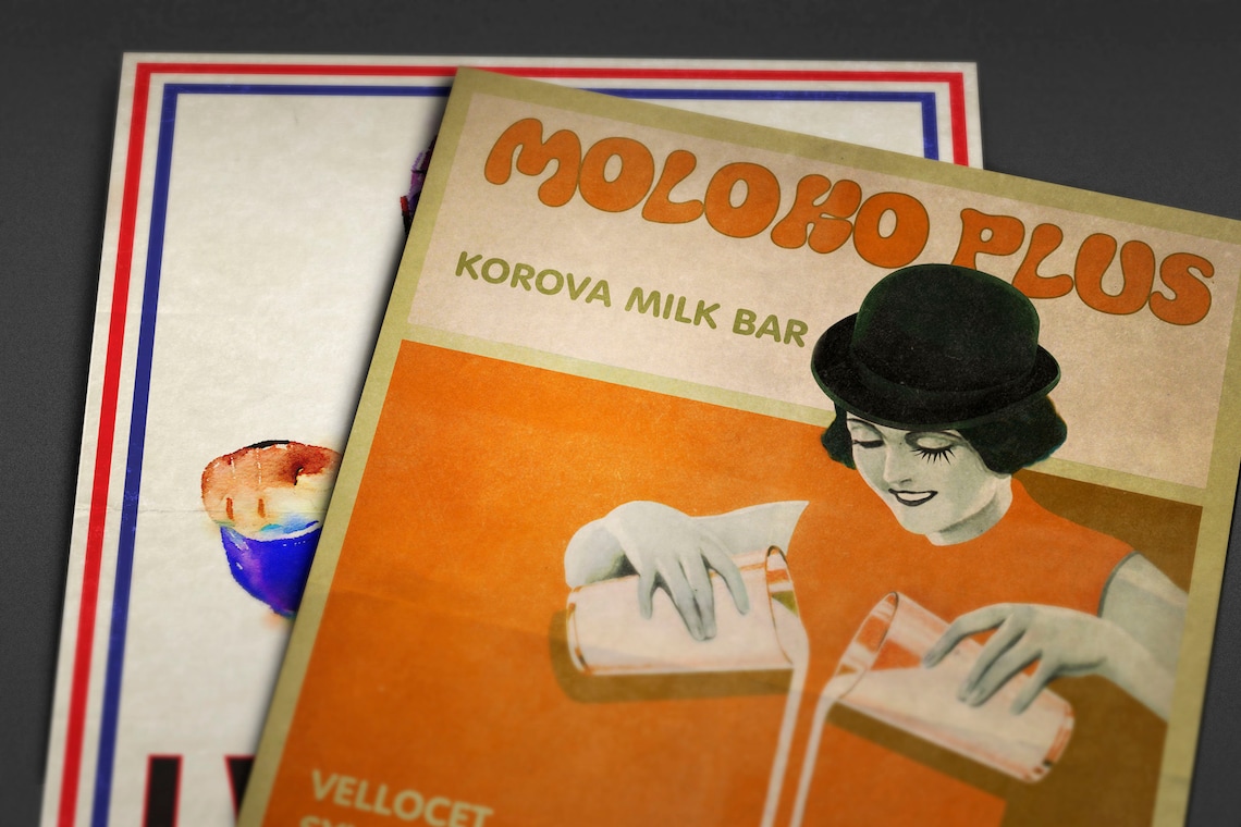 A Clockwork Orange Inspired Moloko Plus Korova Milk Bar A4 A3 | Etsy