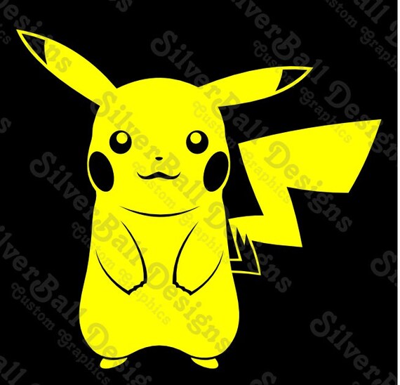 Pokemon Pikachu Solid Custom Vinyl sticker 3DS Wii Nintendo | Etsy
