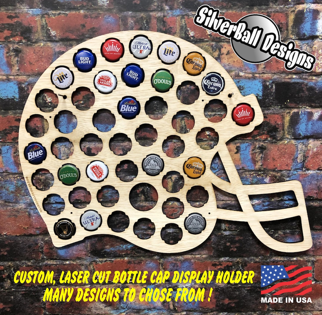 Football Helmet Design Bottle Cap Holder Custom Beer Pop Bottle Cap ...