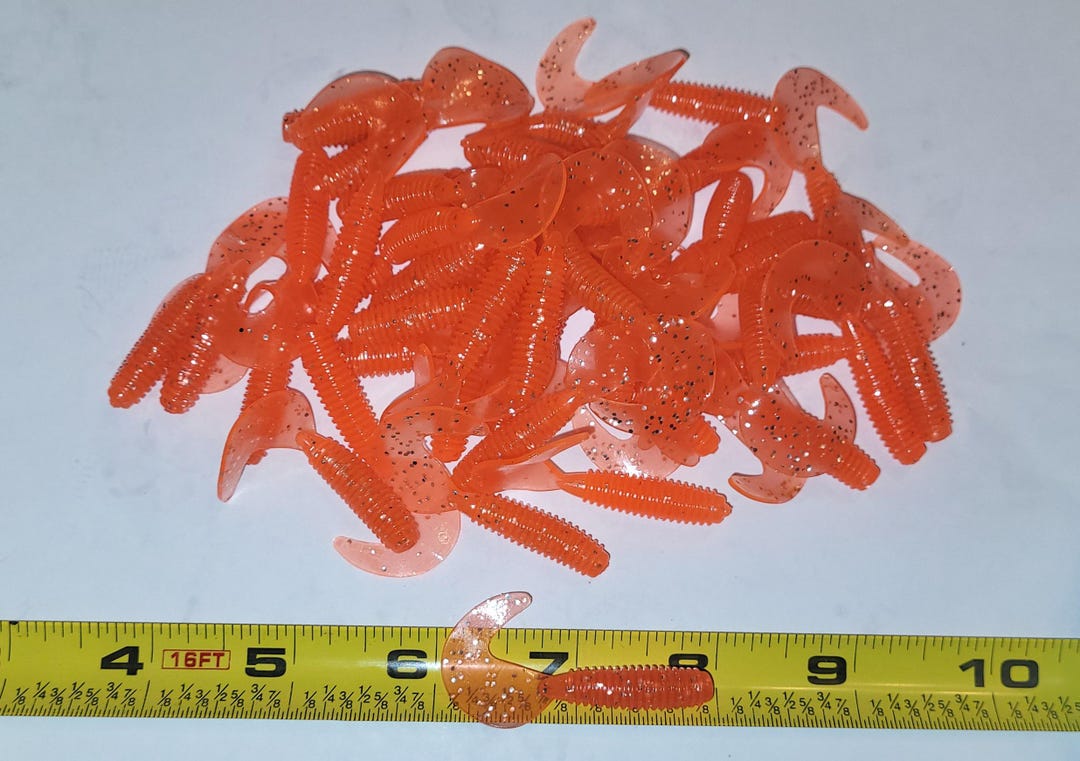 Orange Flash Curl Tail Grubs, 2 Inch, 100 Baits - Etsy