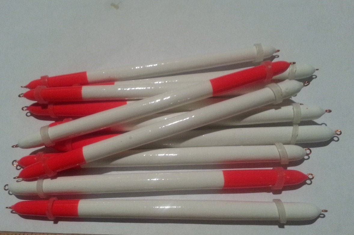 Balsa Pencil Float, 5 Floats, Fire Orange/white, 5 Inch Length - Etsy