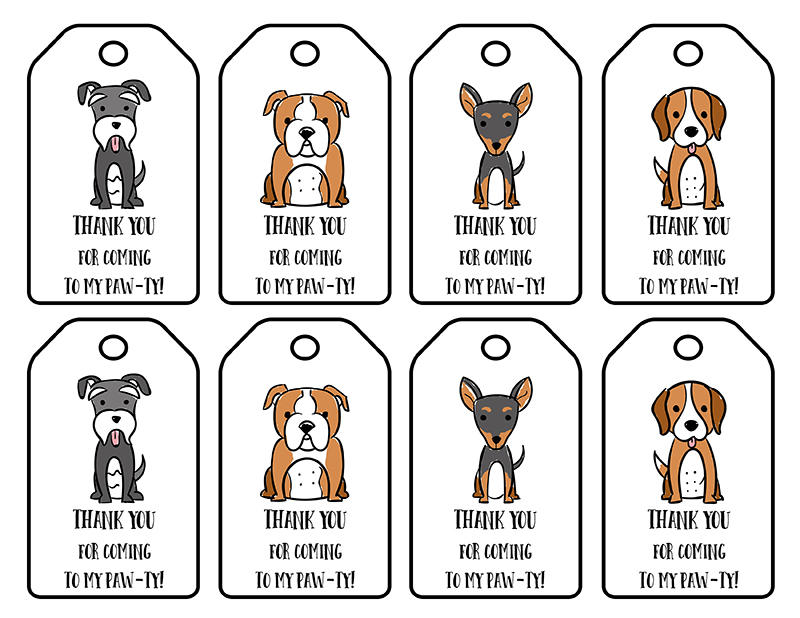 Dog Gift Tags Puppy Dog Favor Tag Dog Holiday Tags Dog | Etsy