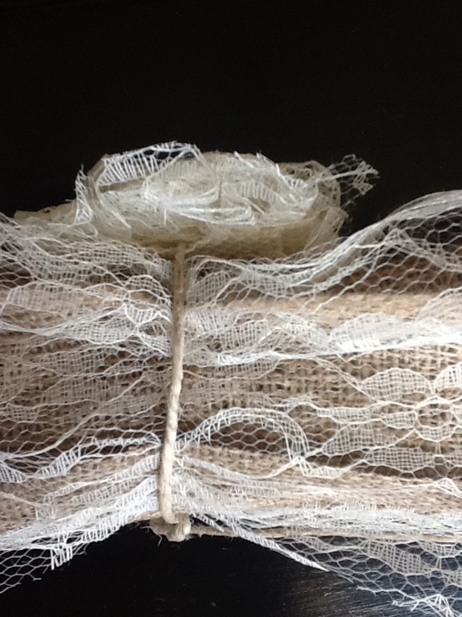 Natural Burlap Flower Pew Sash Tie Wedding Chair Reception | Etsy