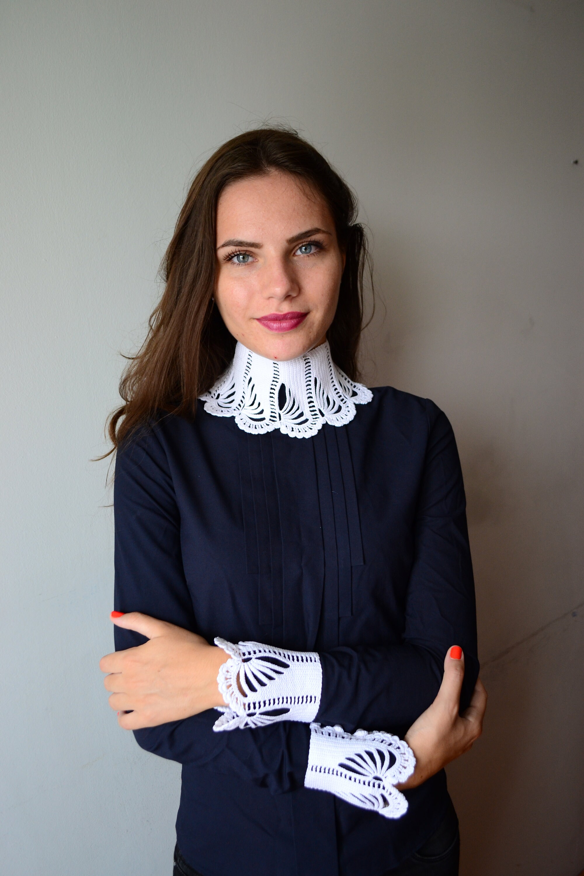 Crochet Lace Collar and Cuffs Detachable Collar and Cuffs Choker - Etsy