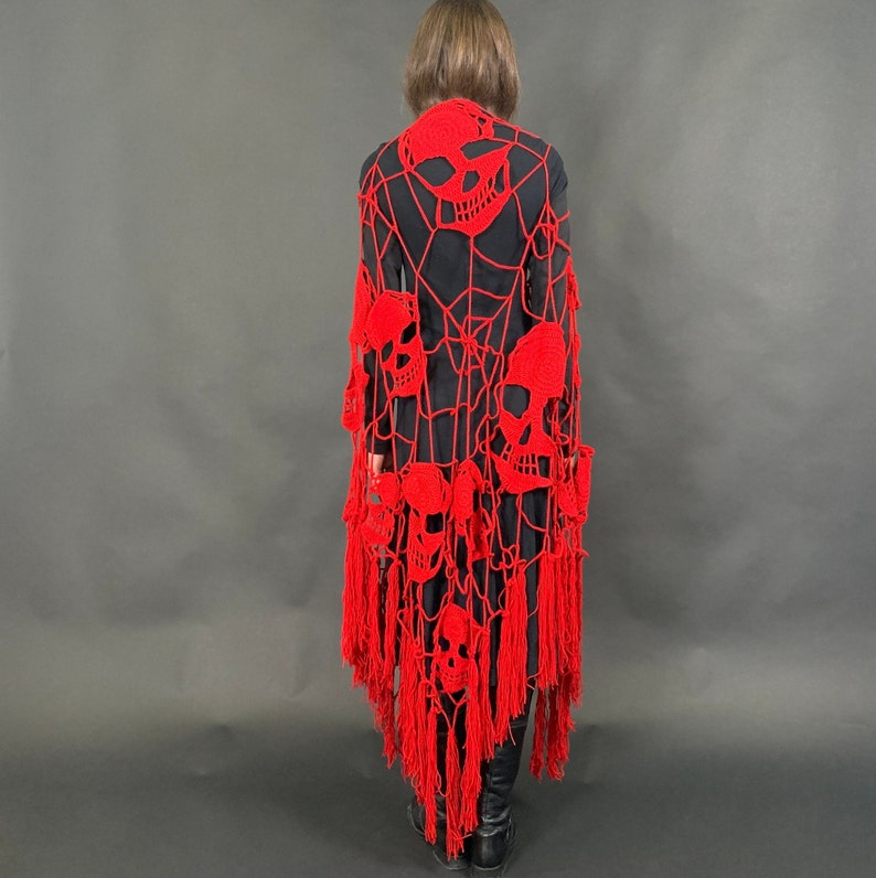 Lost Souls Shawl Crochet 13 Skulls Dark Academia Clothing Halloween ...