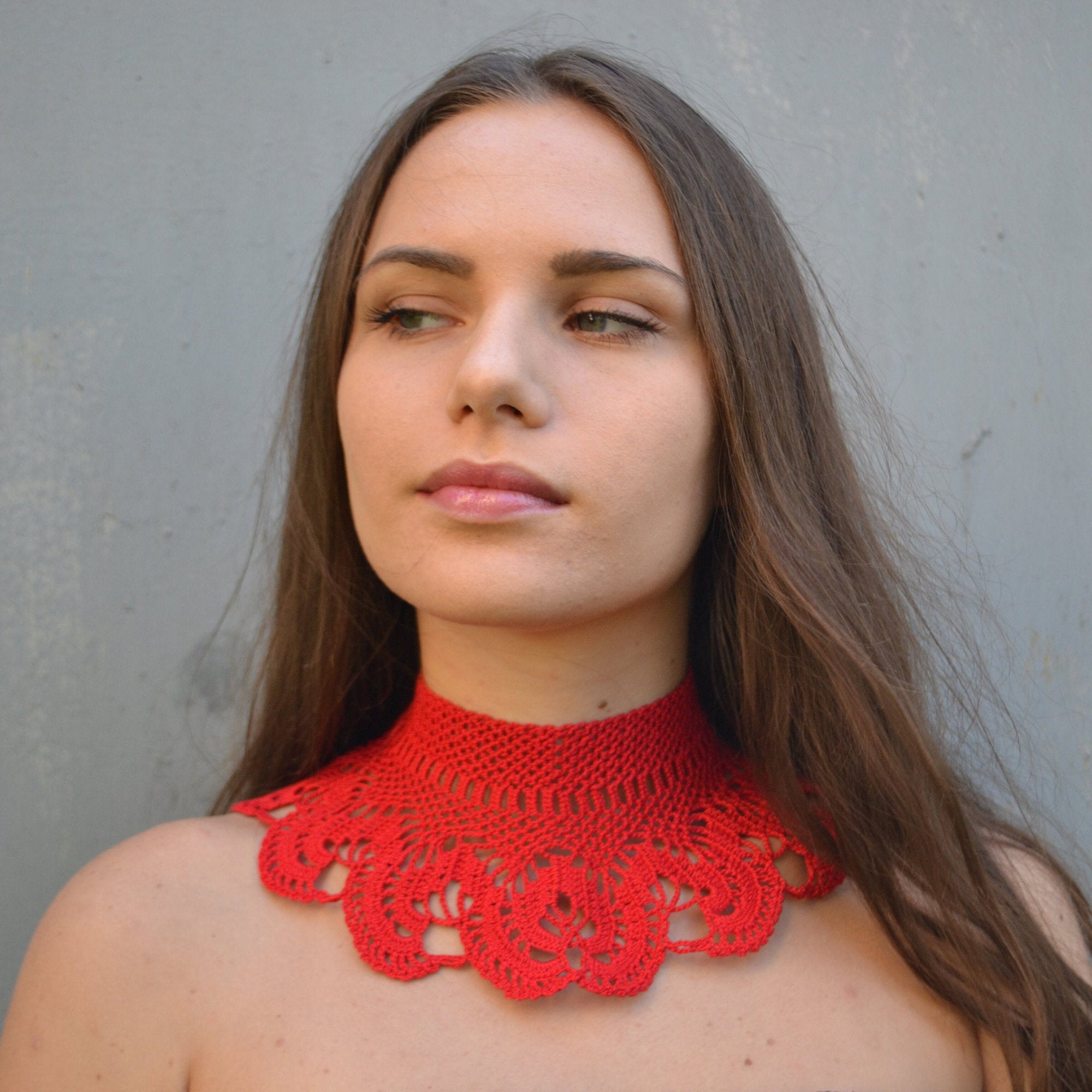 White Crochet Lace Collar Dickie for Women Victorian Collar - Etsy