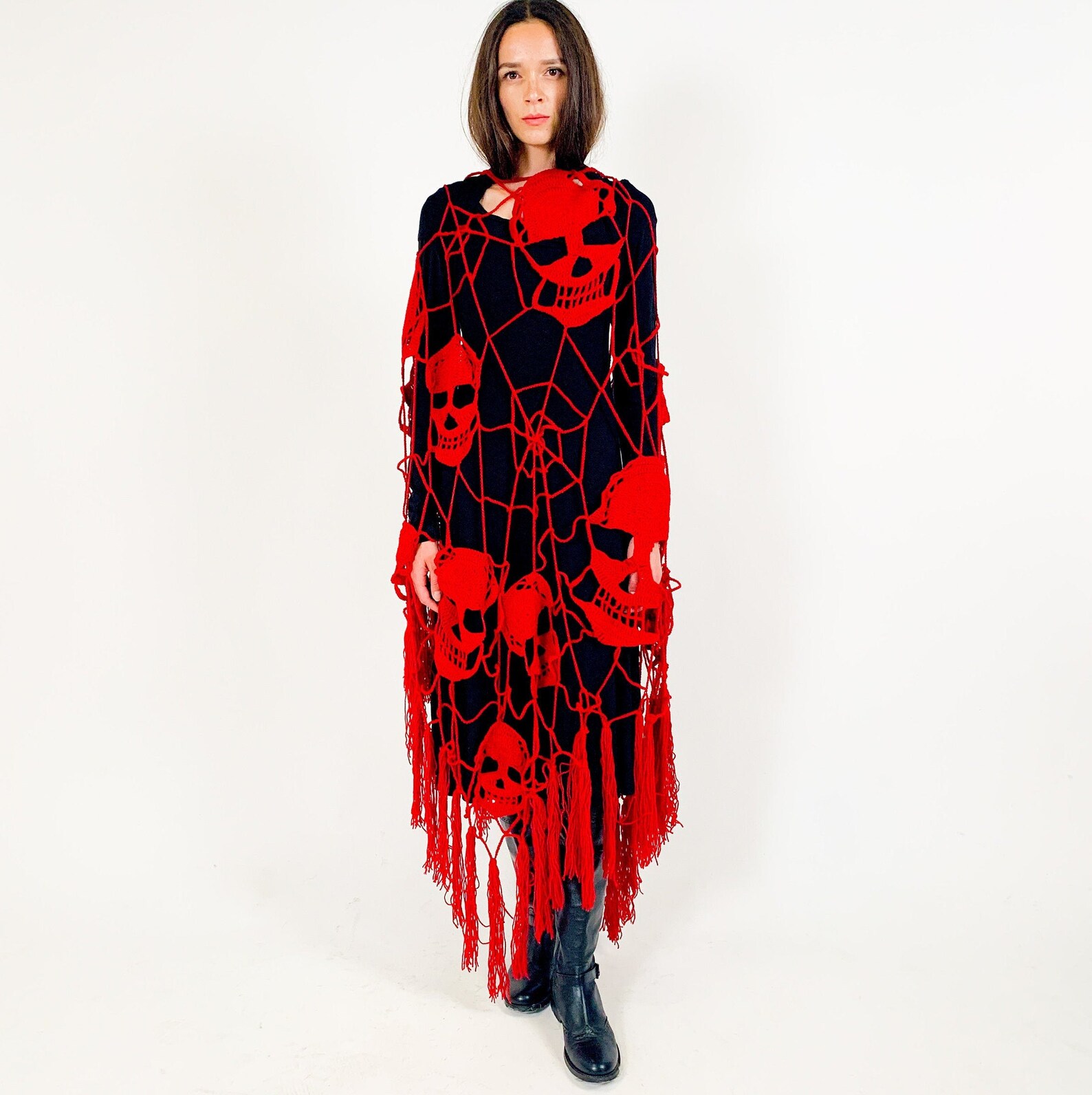 Lost Souls Shawl Crochet 13 Skulls Dark Academia Clothing Halloween ...