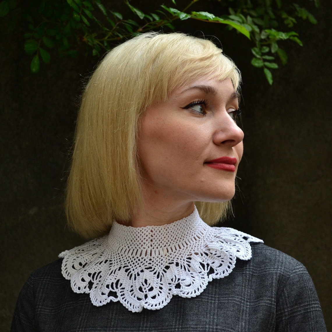White Crochet Lace Collar Dickie for Women Victorian Collar - Etsy