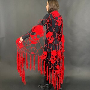 Lost Souls Shawl Crochet 13 Skulls Dark Academia Clothing Halloween ...