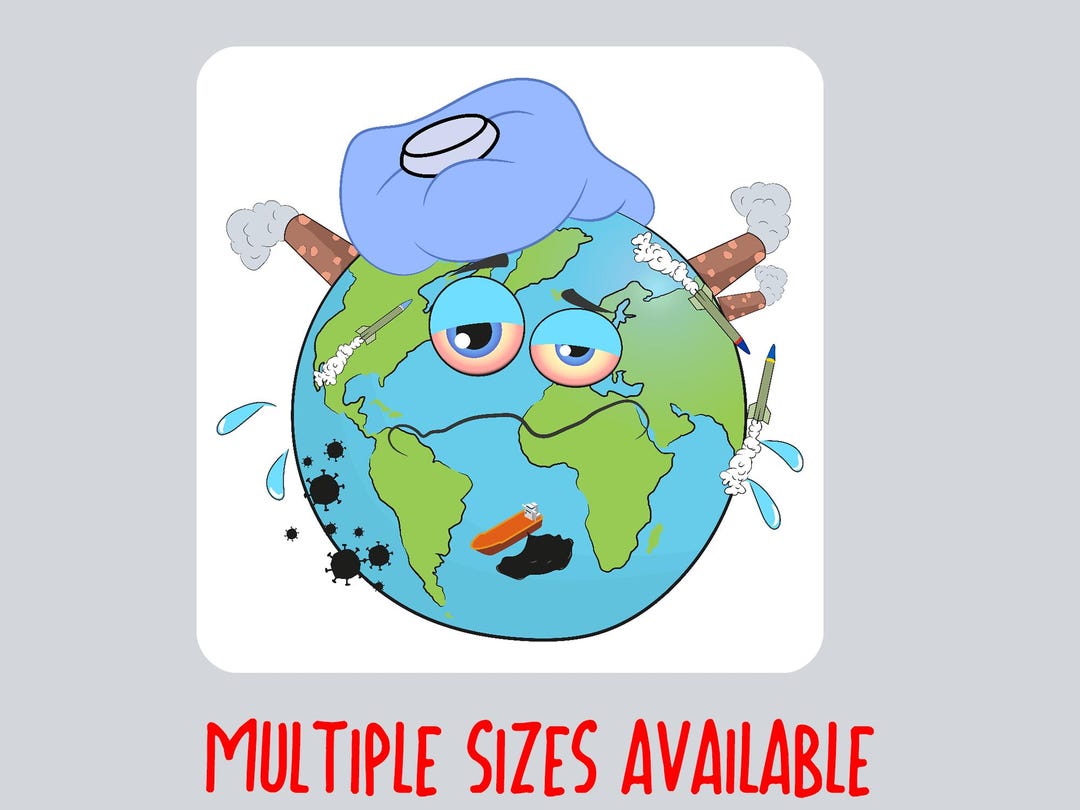 Color Stickers - Earth Day - Overheated Earth - Etsy
