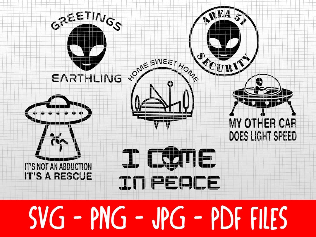Downloadable Svgs - Space Alien Theme - Etsy