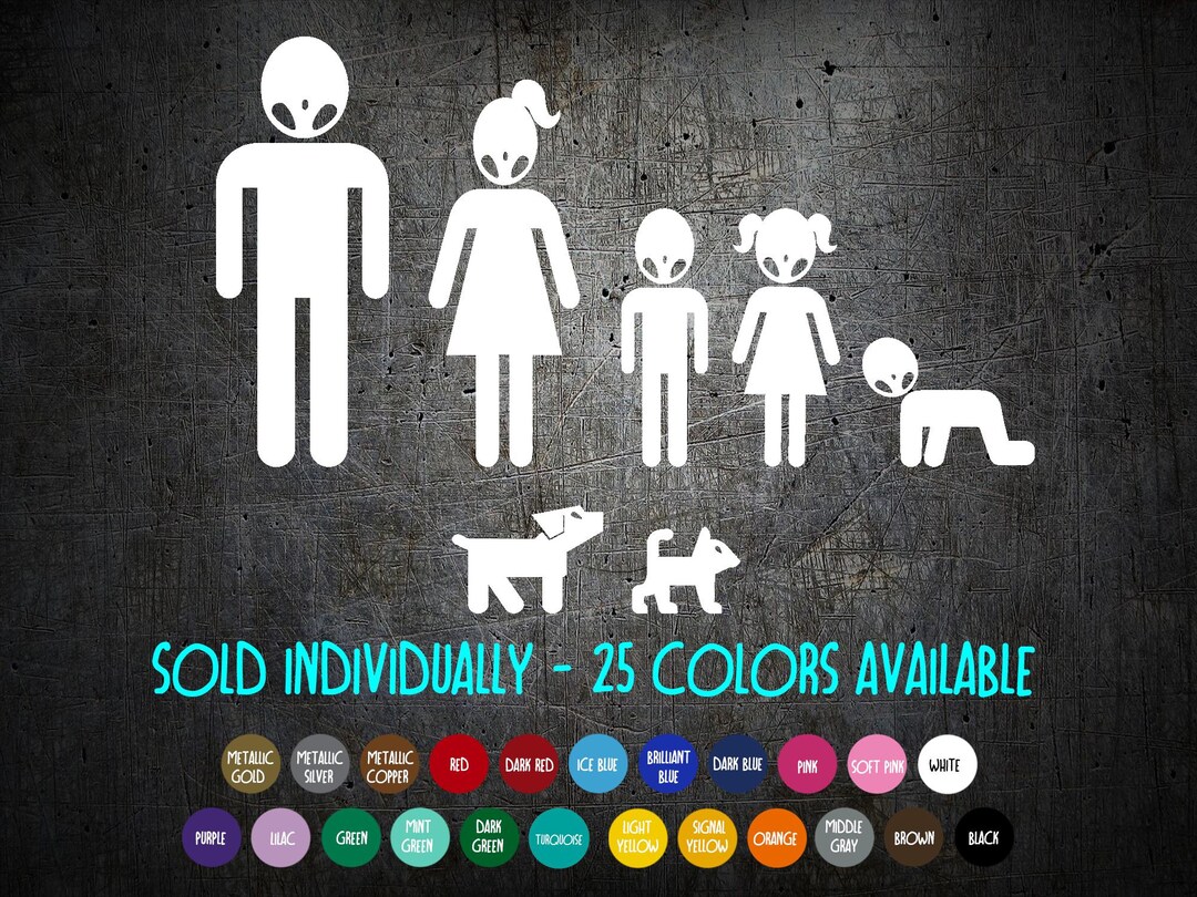 Family Style Decals - Alien Stick Figures - Etsy
