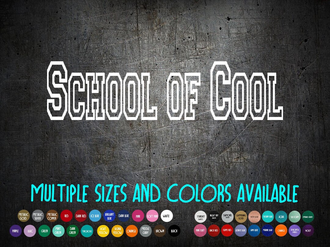 Fictional College - Rear Window Decal - "school of Cool" - Etsy
