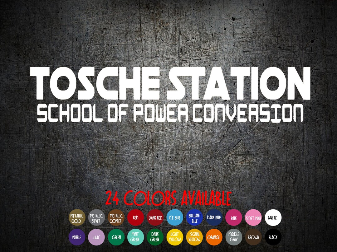 Back Window Car Decal Tosche Station School of Power Conversion - Etsy