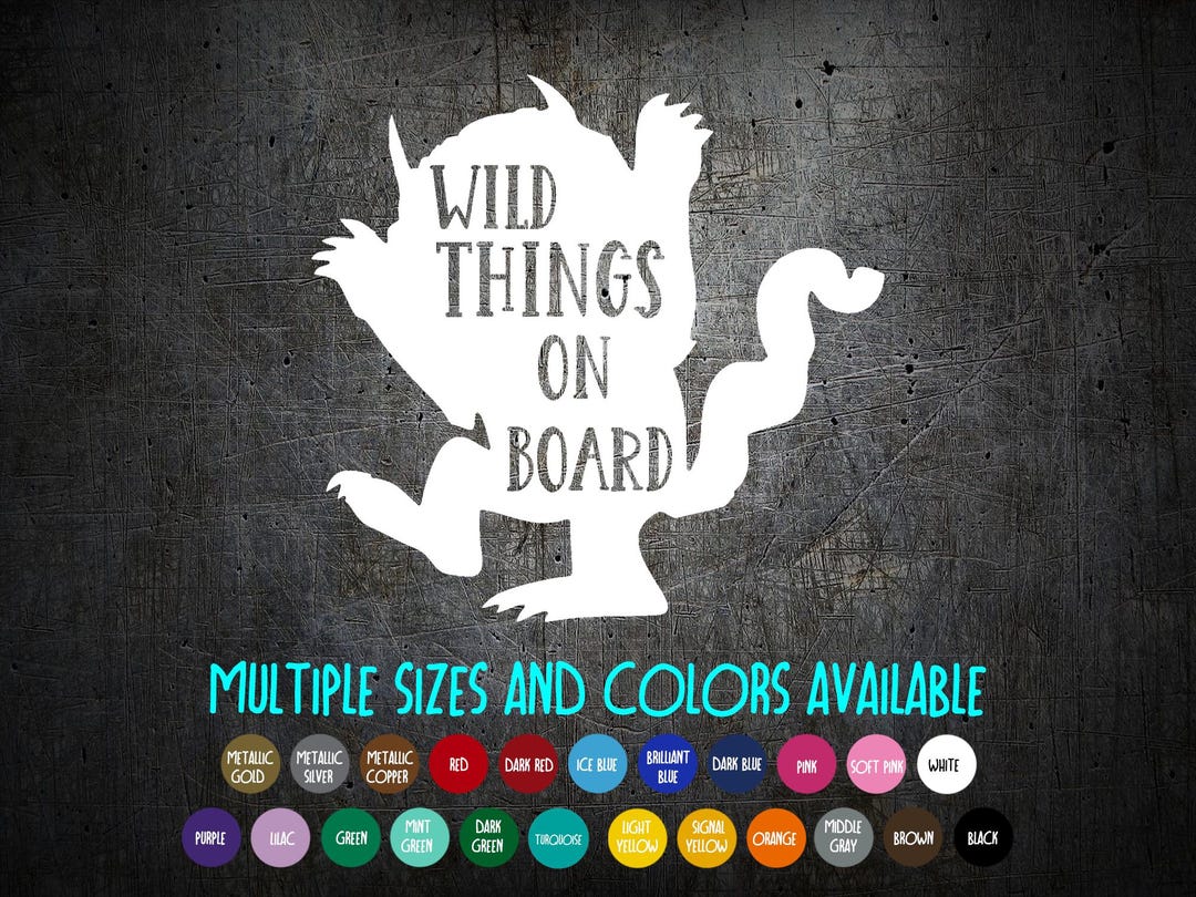 Vinyl Decal - Wild Things on Board - Etsy