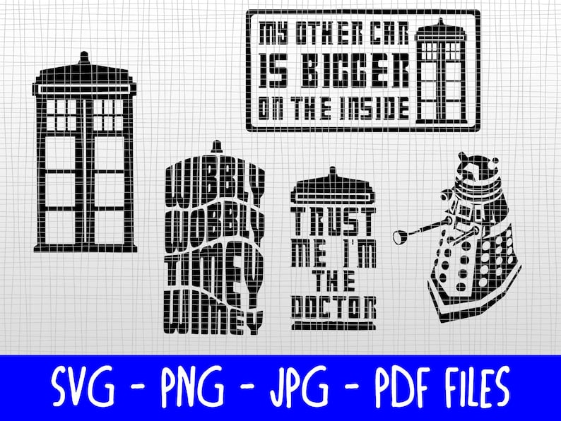 Downloadable Svgs - Dr. Who - Collection of 5 - Etsy