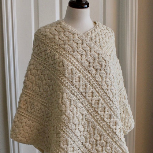 Ladies Super Chunky Cable Poncho One Size Super - Etsy UK