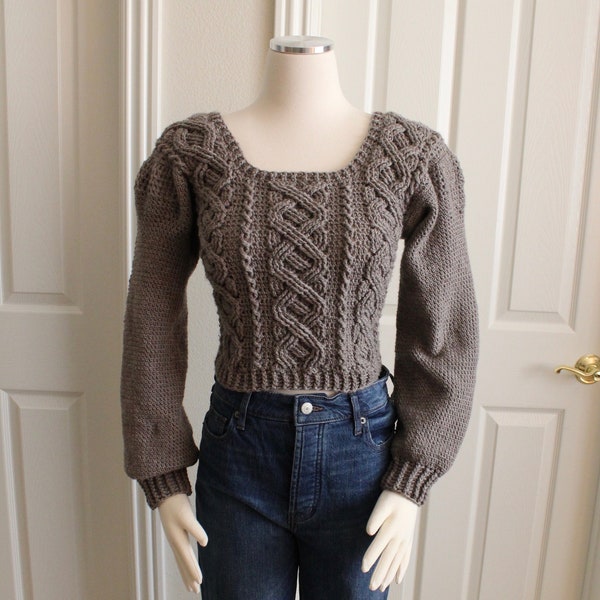 Puff Sleeve Crochet Sweater Pattern - Etsy