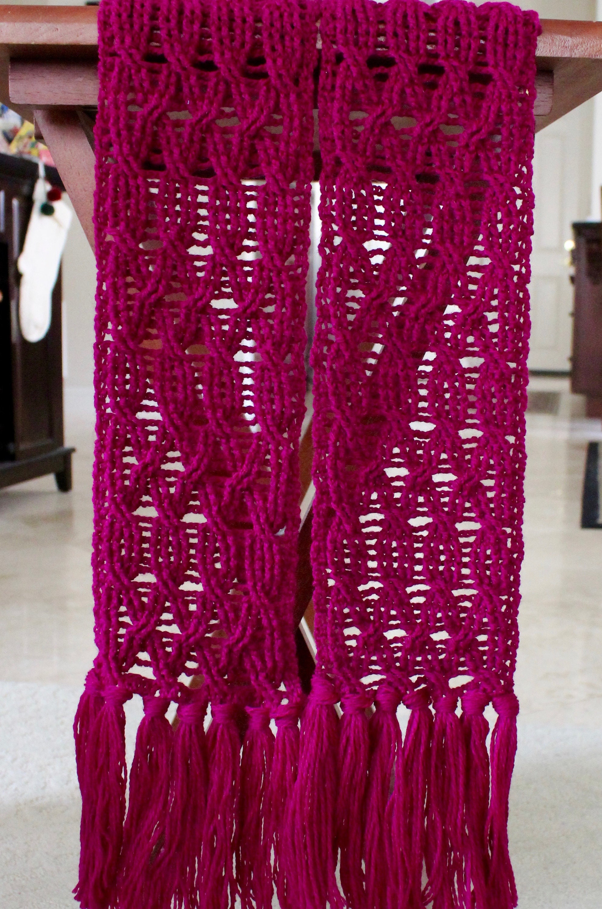Crochet Scarf Pattern, Celtic Lace Cable Braided Scarf Crochet Pattern ...
