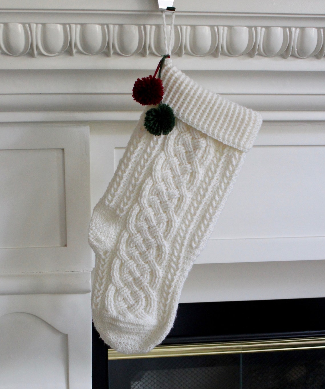 Christmas Cable Stocking Crochet Pattern Christmas Decor | Etsy