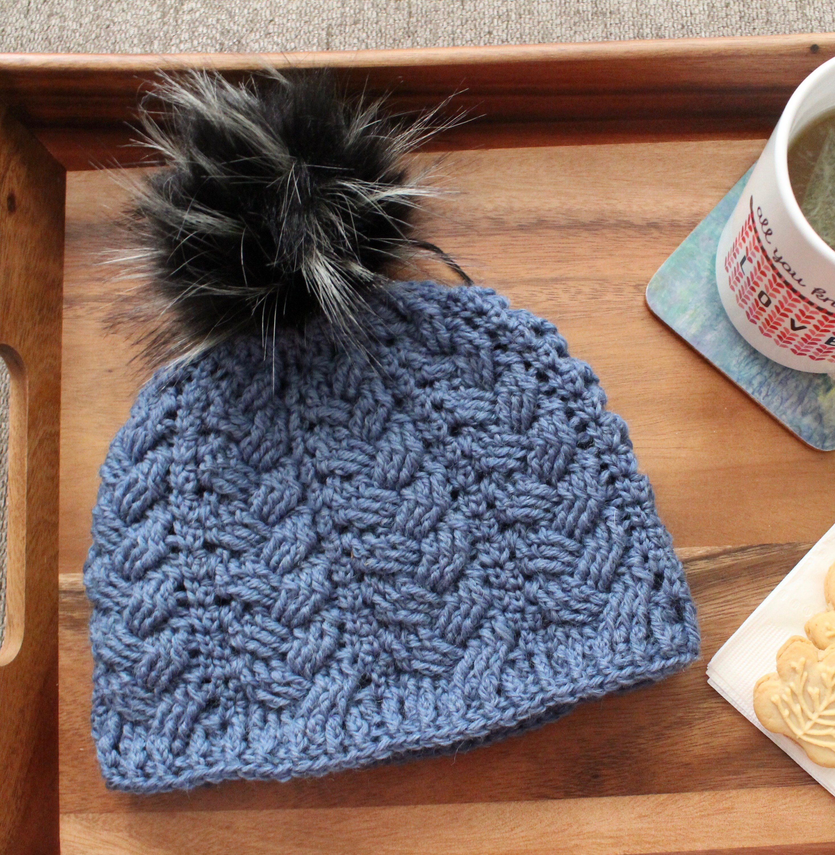 Crochet Hat Pattern Cobblestone Cable Braided Hat Beanie | Etsy