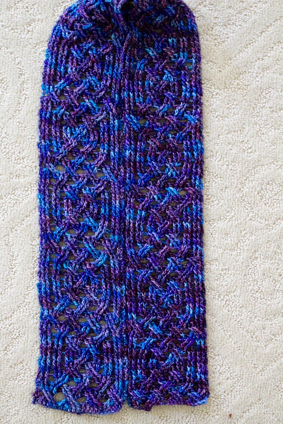 Crochet Scarf Pattern, Lacy Cable Celtic Braided Scarf Cowl Crochet ...