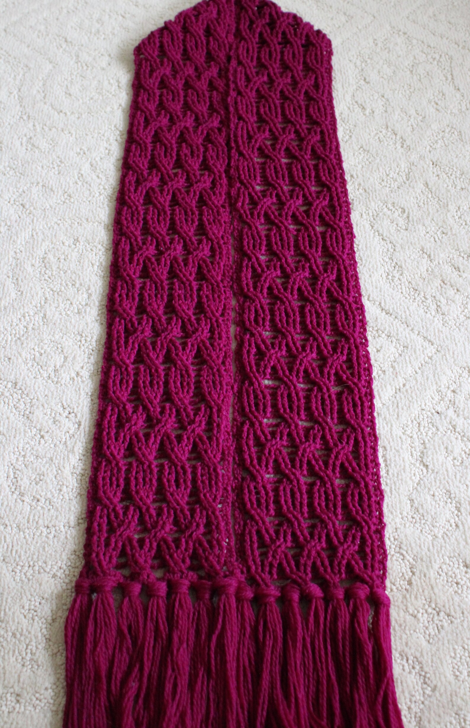 Crochet Scarf Pattern, Celtic Lace Cable Braided Scarf Crochet Pattern ...