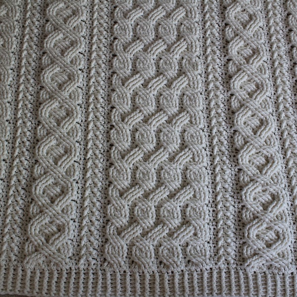 Large Cable Knit Blanket - Etsy