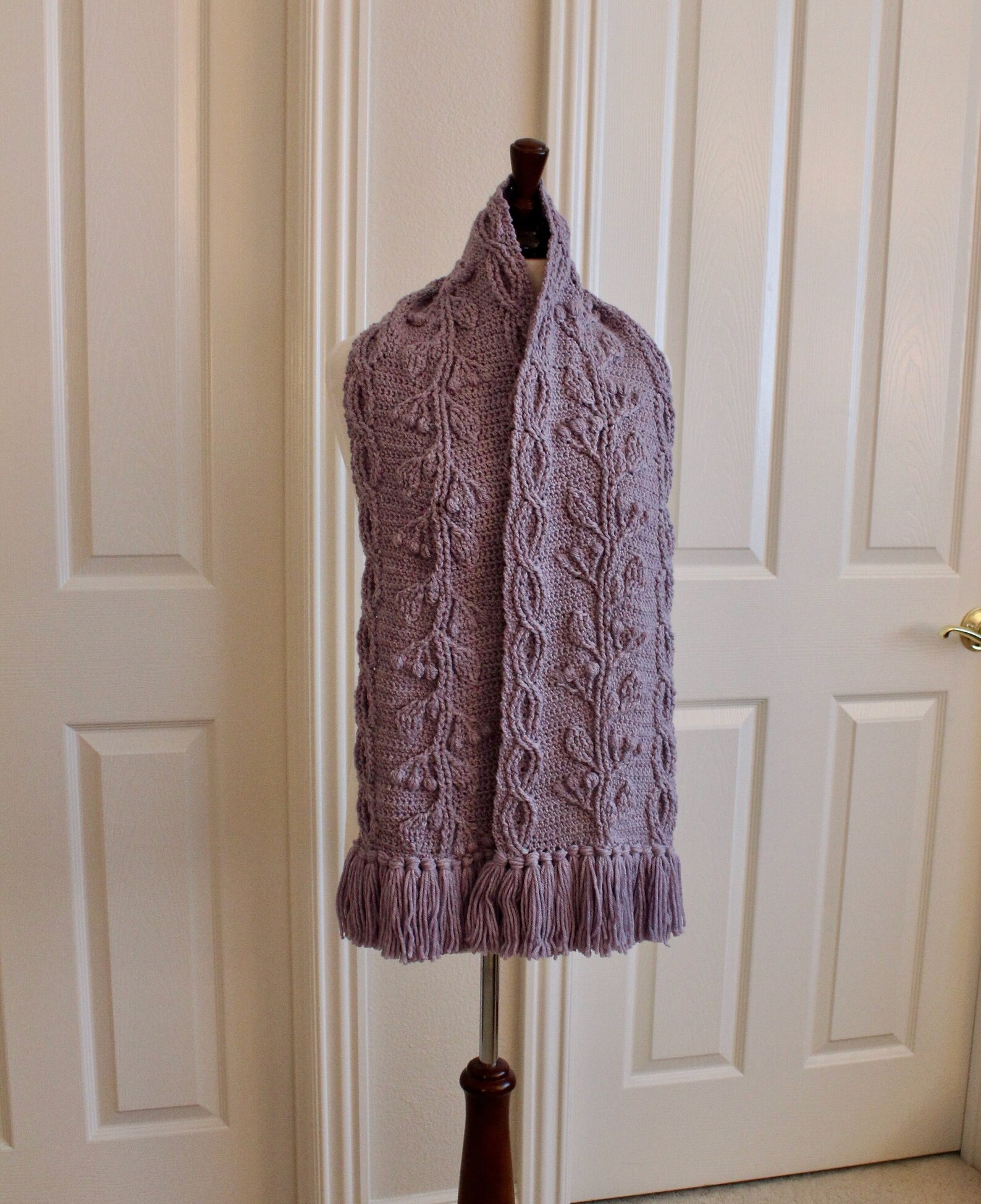Crochet Scarf Pattern, Celtic Garden Braided Cable Scarf Crochet ...