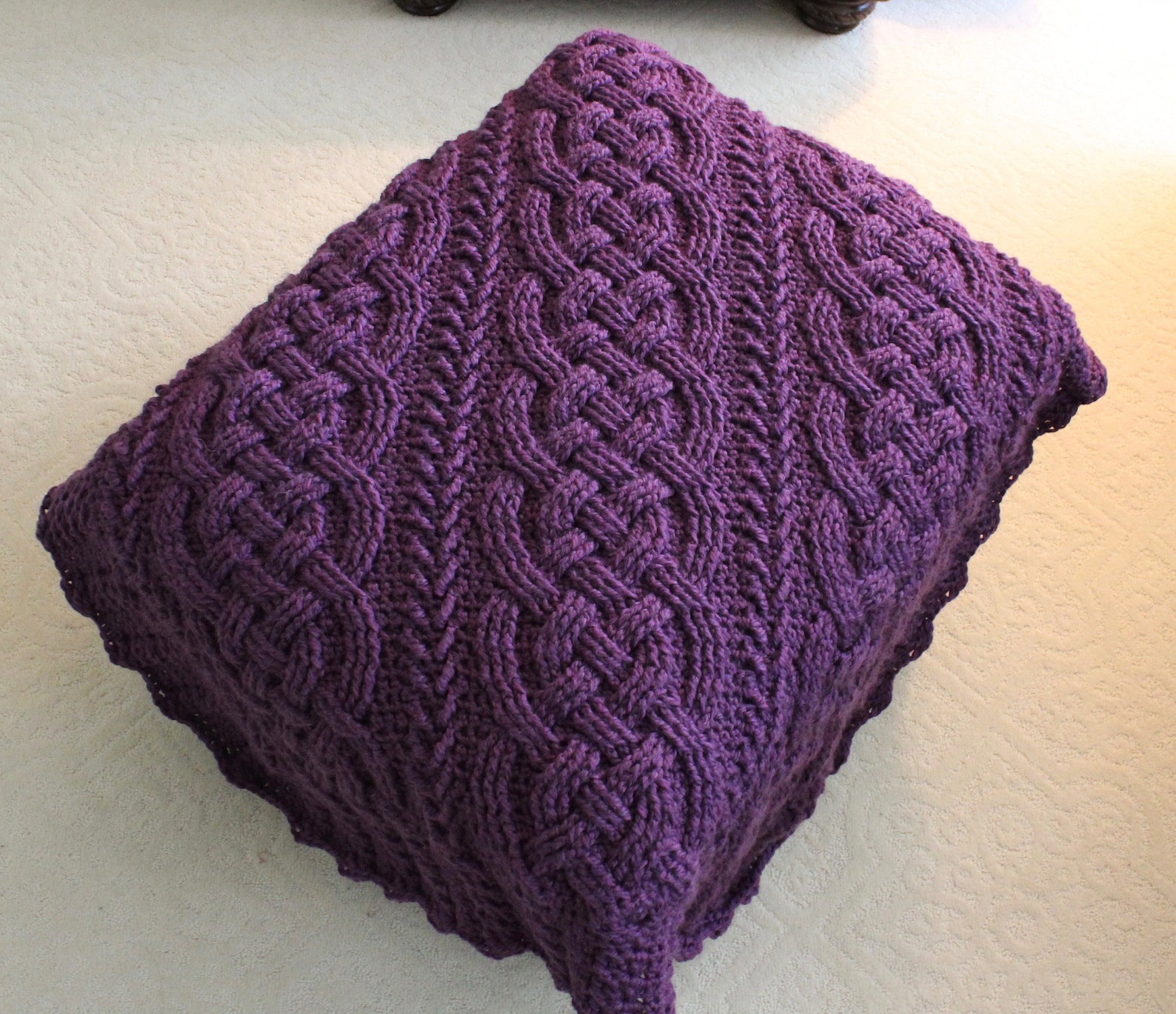 Crochet Blanket Pattern, Petite Sirah Cable Throw Pattern Braided ...