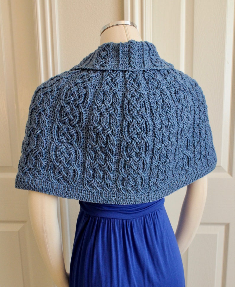 Crochet Pattern Bridgerton Capelet Cable Braided Cape Wrap Crochet ...