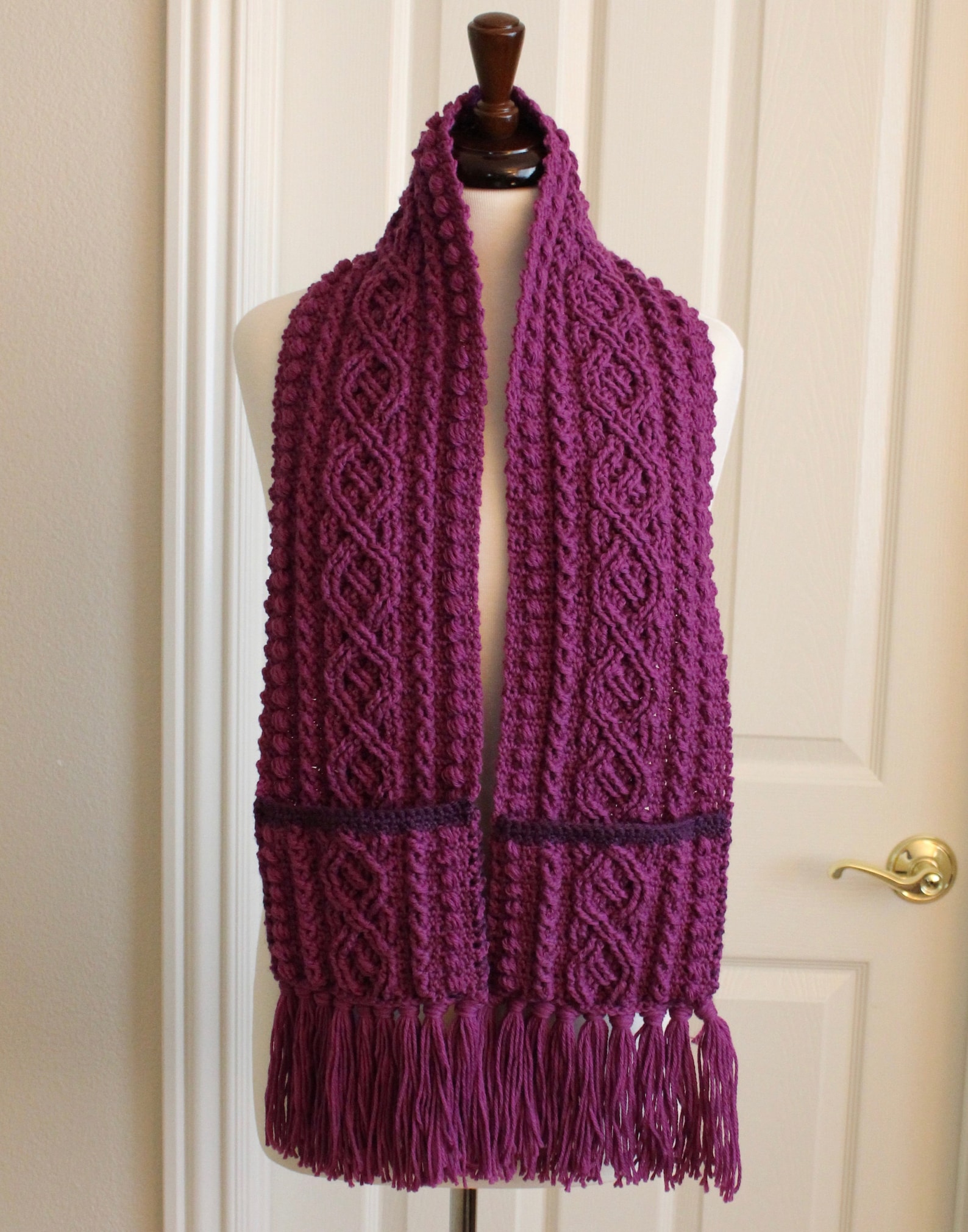 Crochet Pocket Cable Scarf Pattern Braided Cable Scarf Crochet Pattern ...