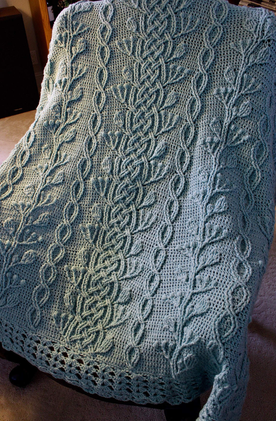 Crochet Blanket Pattern Celtic Garden Braided Cable Blanket - Etsy