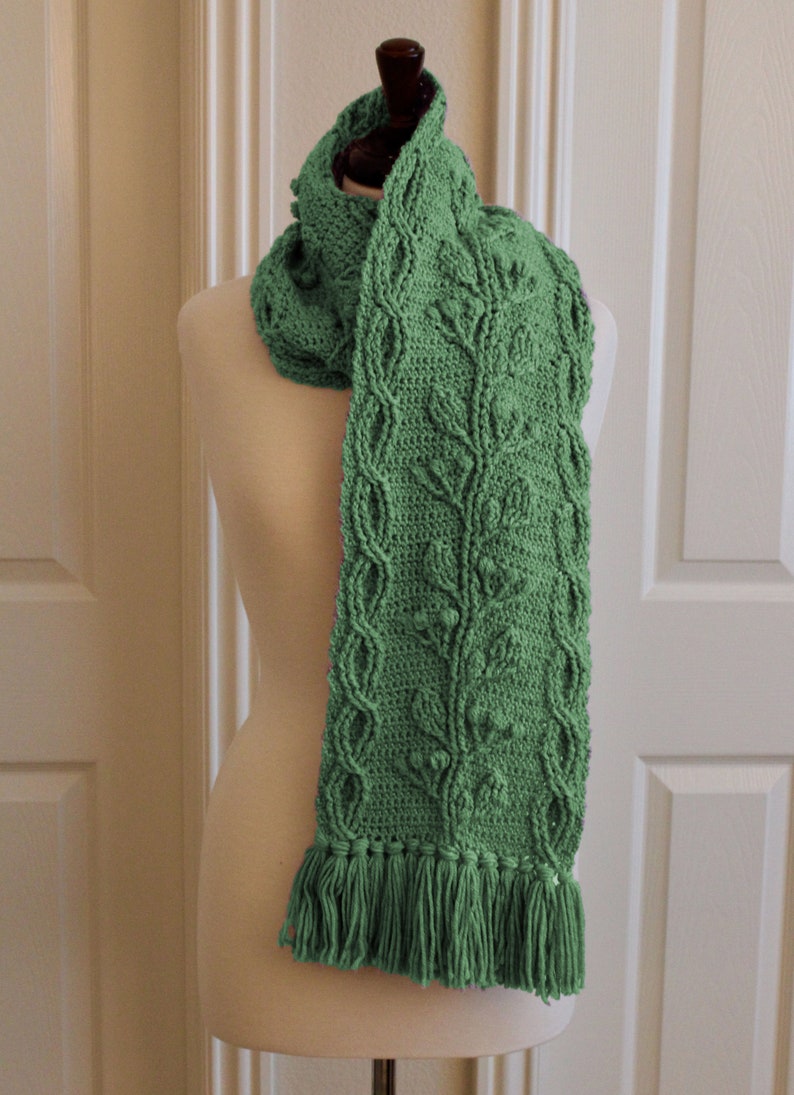 Crochet Scarf Pattern Celtic Garden Braided Cable Scarf - Etsy