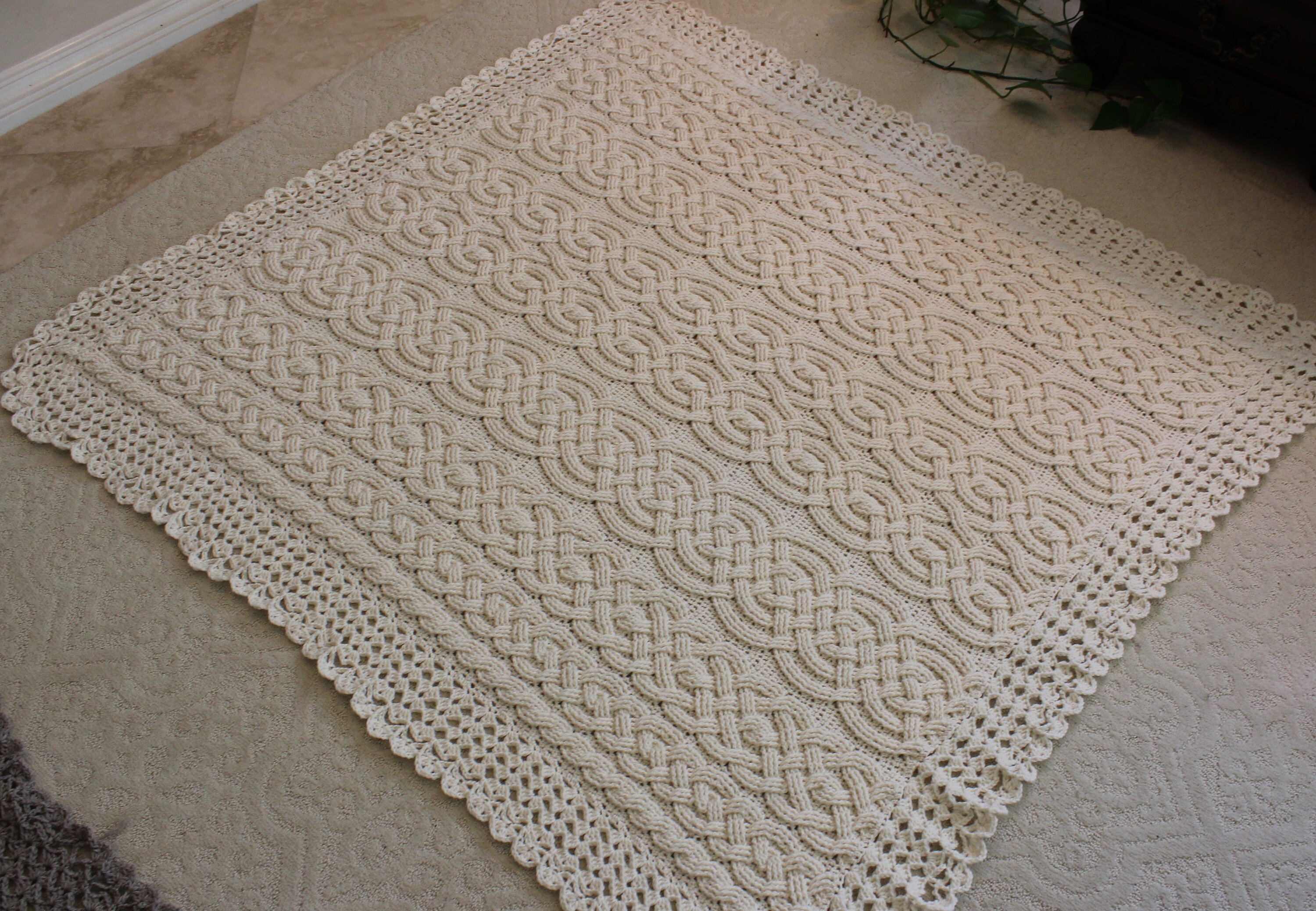 Crochet Blanket Pattern Skara Brae Cable Braided Blanket - Etsy
