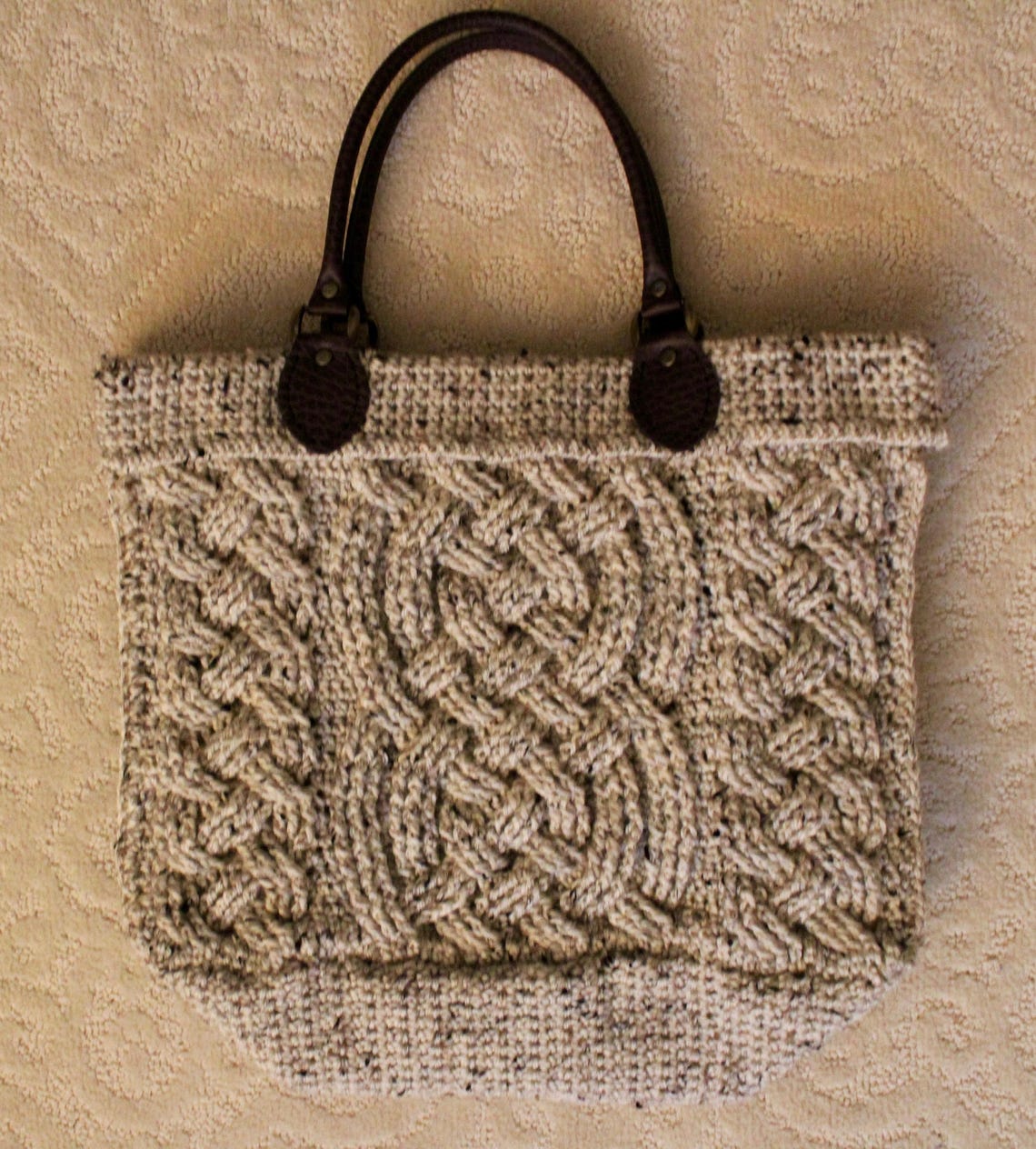 Aberdeen Cable Braided Purse Tote Handbag Crochet Patttern - Etsy