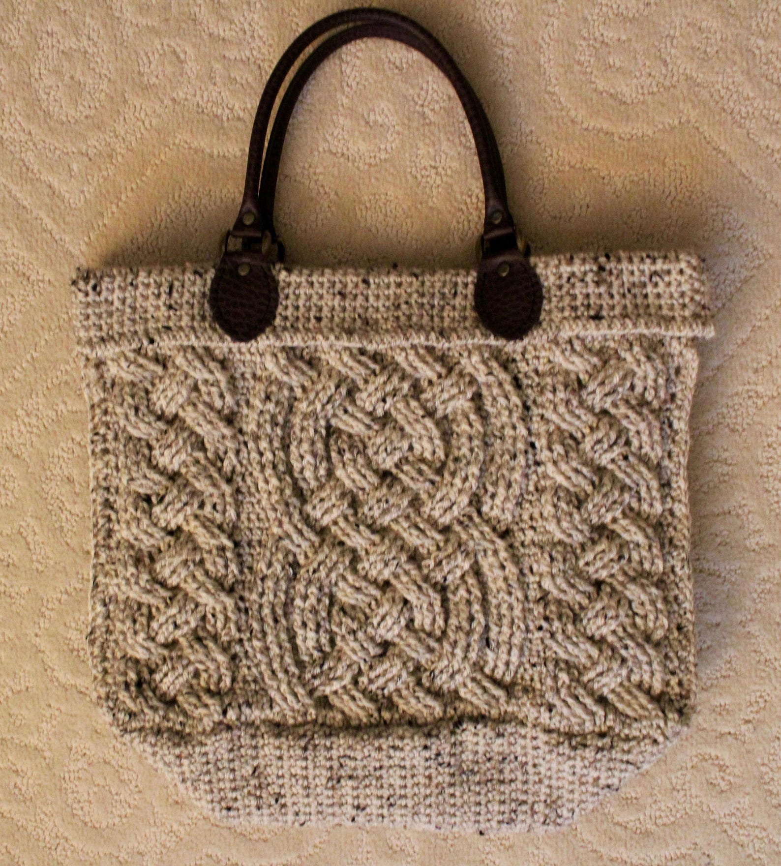 Aberdeen Cable Braided Purse Tote Handbag Crochet Patttern - Etsy Italia