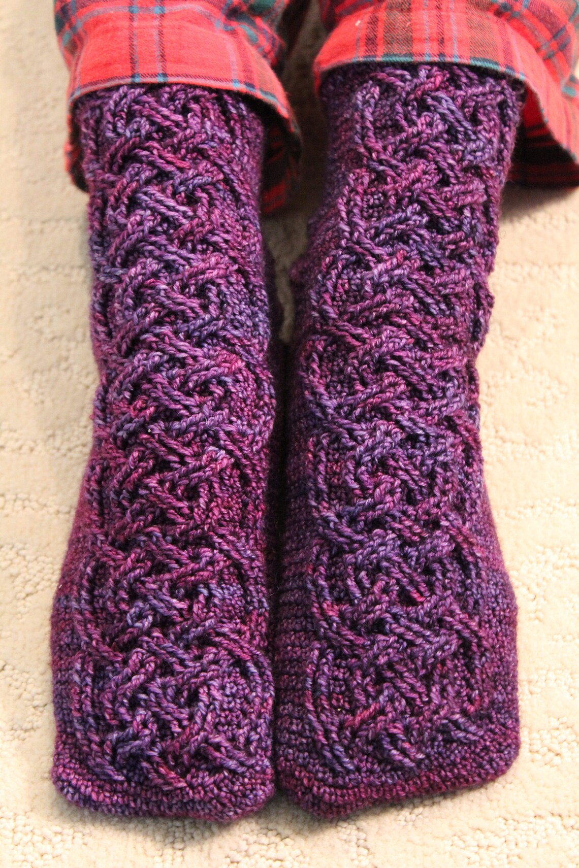 Crochet Sock Pattern, Ballycastle Braided Cable Socks Crochet Pattern ...