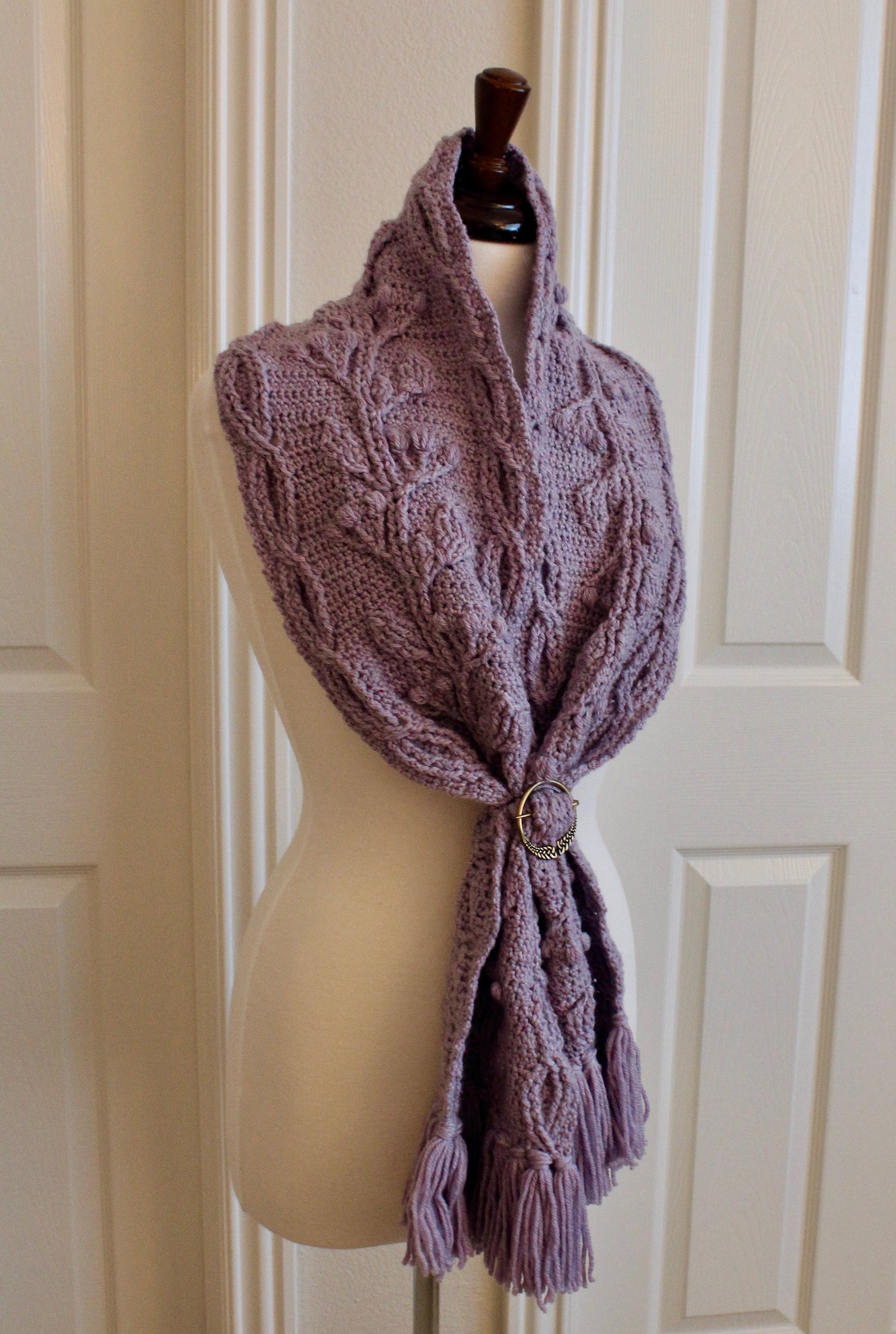 Crochet Scarf Pattern, Celtic Garden Braided Cable Scarf Crochet ...