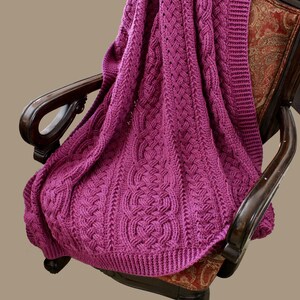 Crochet Blanket Pattern, Aberdeen Braided Cable Blanket Afghan Throw ...