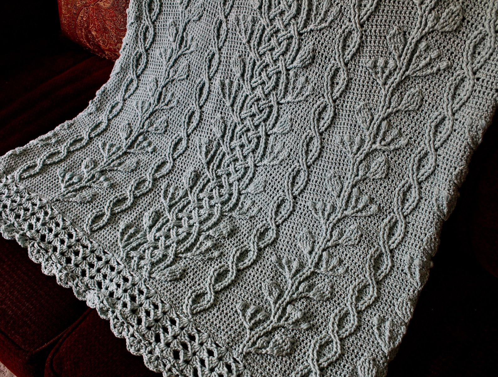 Crochet Blanket Pattern Celtic Garden Braided Cable Blanket - Etsy