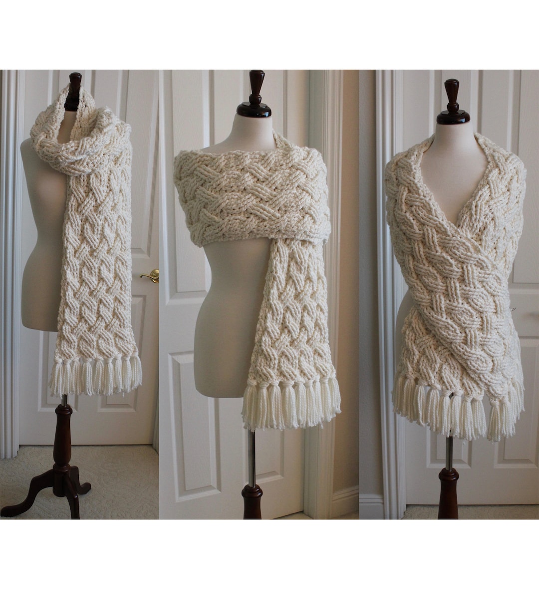 Crochet Scarf Pattern, Super Scarf Celtic Crochet Pattern for Women and ...